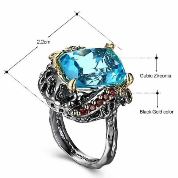 Jewelry | Dreamcarnival 1989 Brand New Gothic Ring For Women Big Blue ...